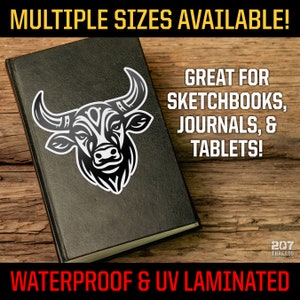Bull Sticker, Tribal Bull Head Decal, Waterproof Vinyl, Gift for Cow ...
