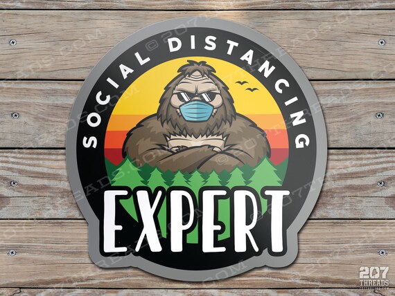 Funny Bigfoot Social Distancing Sticker Essential Worker - Etsy