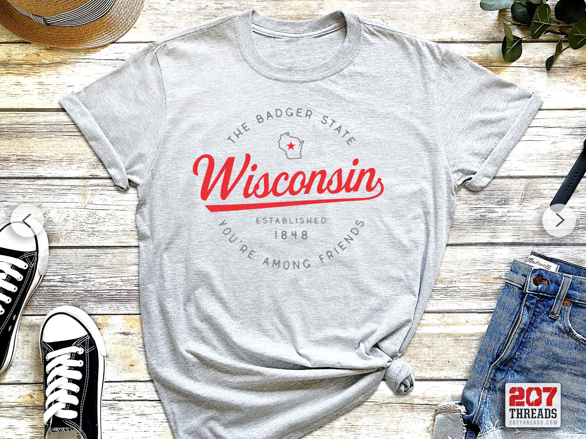 Wisconsin Shirt, Wisconsin T-shirt, Womens Wisconsin Shirt, State of ...