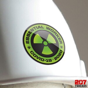 12 PACK 2 Essential Worker Hard Hat Sticker VARIETY Pack, Nuclear Toxic ...