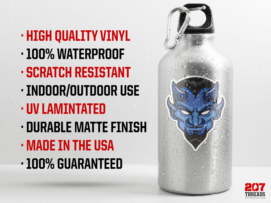 Blue Devil Sticker Demon Devils Mascot Decal Devil Face Logo - Etsy