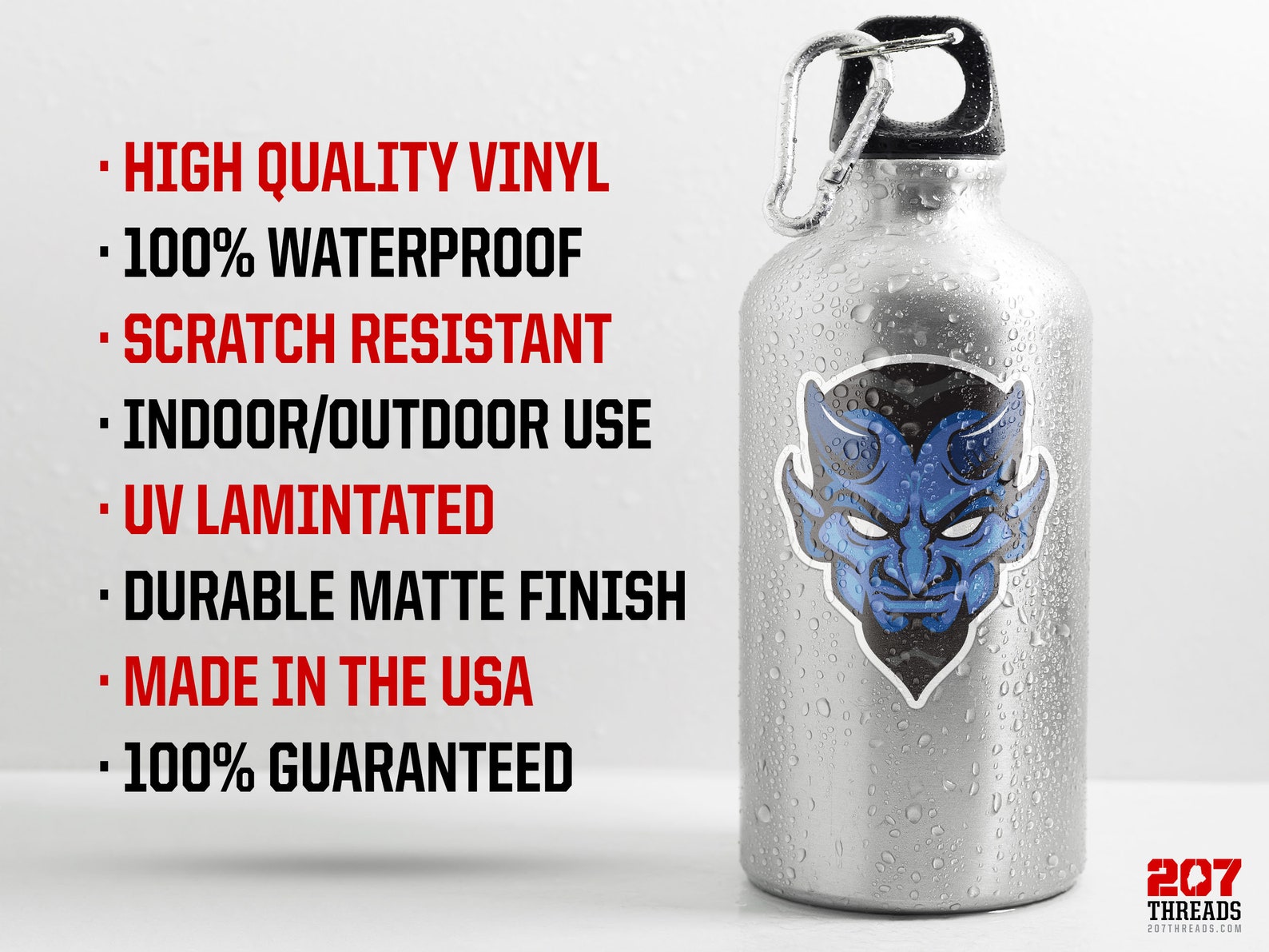 Blue Devil Sticker Demon Devils Mascot Decal Devil Face Logo Varsity ...