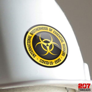 12 PACK 2 Essential Worker Hard Hat Sticker VARIETY Pack, Nuclear Toxic ...