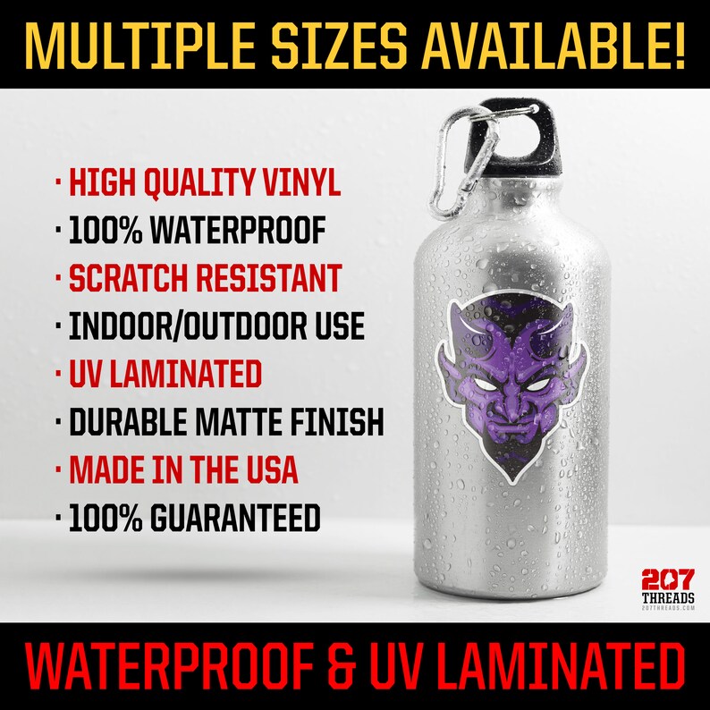 Purple Devil Sticker Demon Devils Mascot Decal Devil Face Logo - Etsy