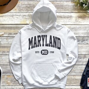 Maryland Sweatshirt | Maryland Hoodie | Vintage Retro Maryland Hooded ...