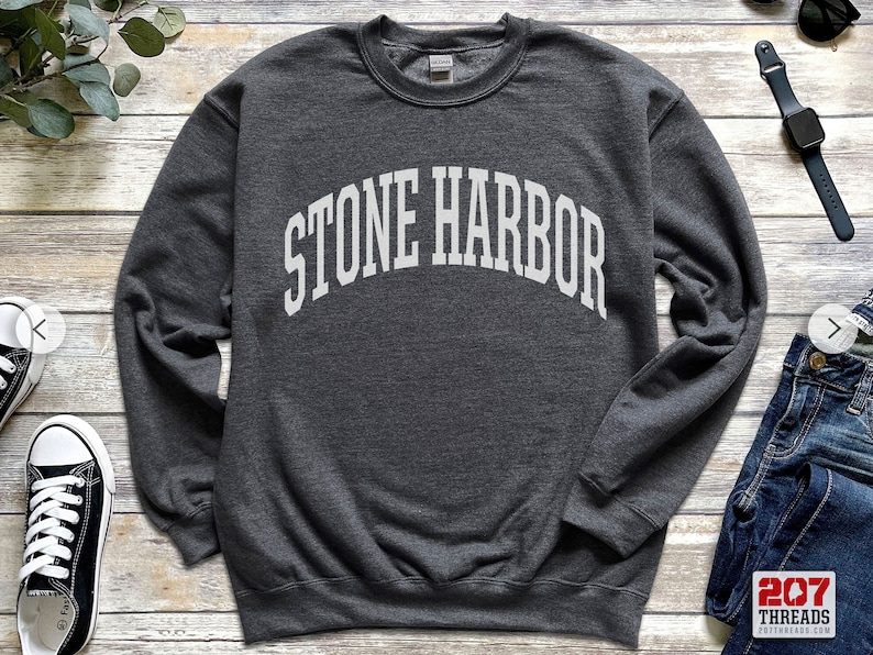 Stone Harbor Sweatshirt - Stone Harbor Shirt, Light Gray Stone Harbor ...