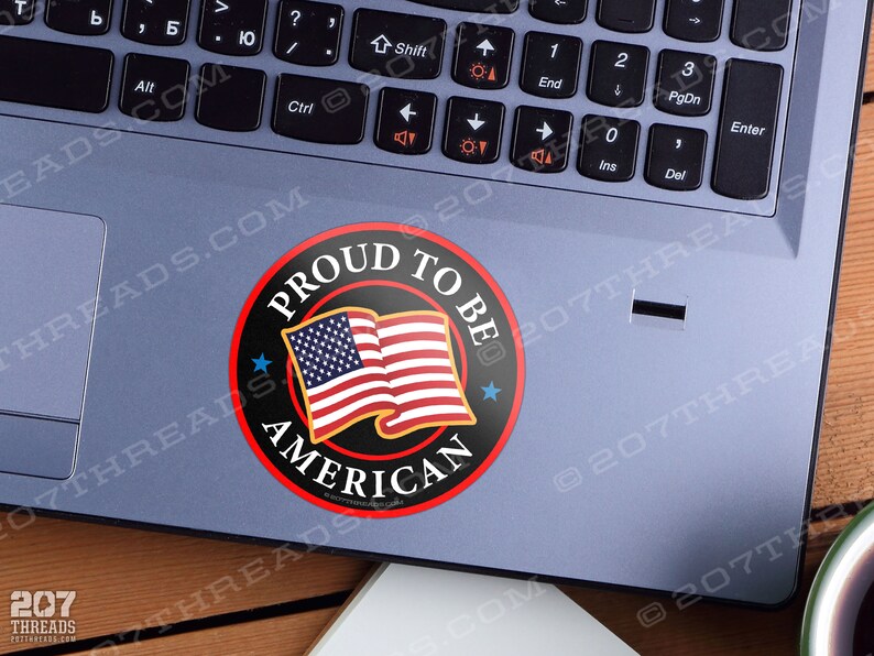 Proud to Be an American Stickers Waving American Flag | Etsy