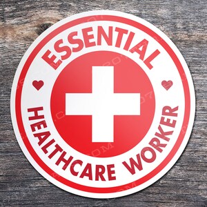Essential Worker Sticker Essential Healthcare Health Personnel Decal ...