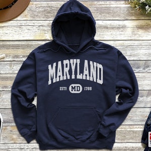 Maryland Sweatshirt | Maryland Hoodie | Vintage Retro Maryland Hooded ...