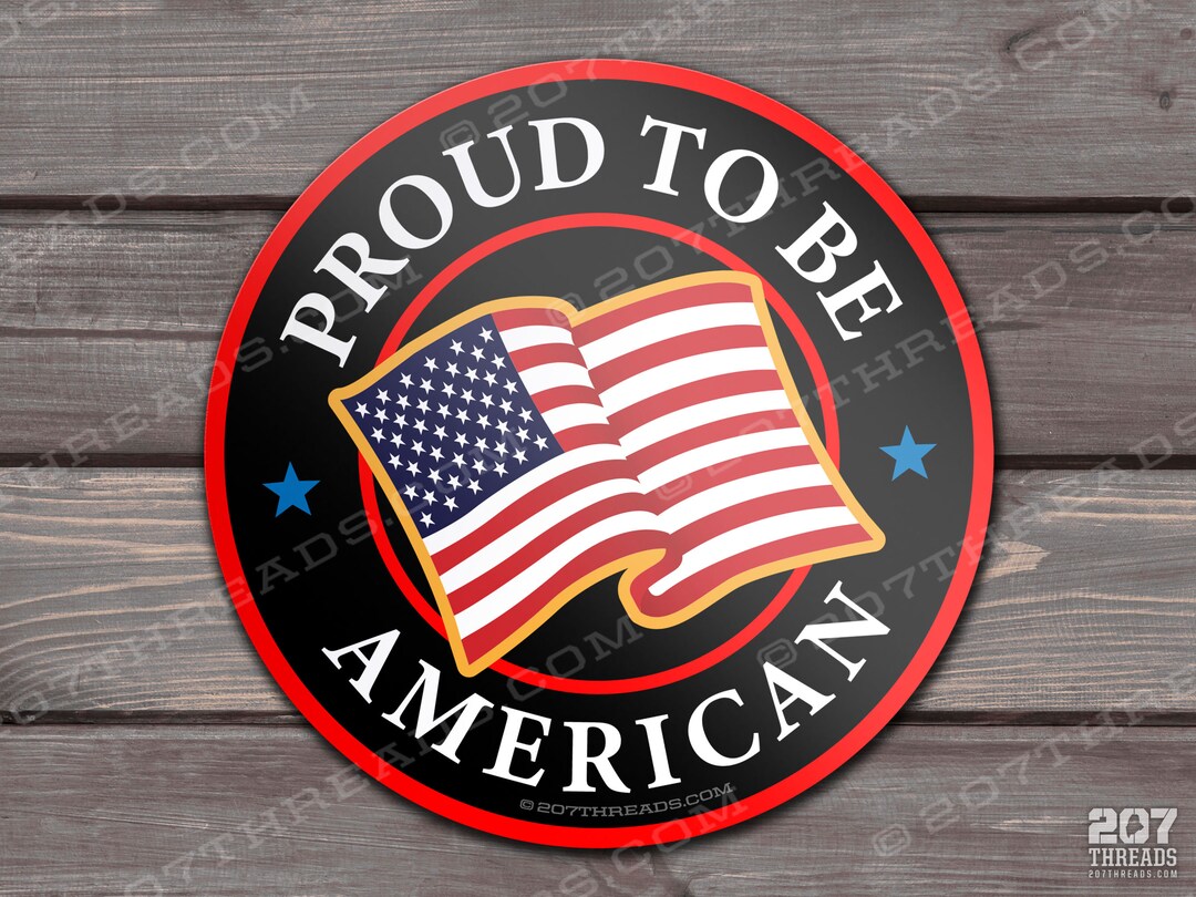 Proud to Be an American Stickers Waving American Flag Patriotic Decals ...