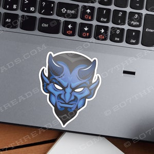 Blue Devil Sticker Demon Devils Mascot Decal Devil Face Logo College ...