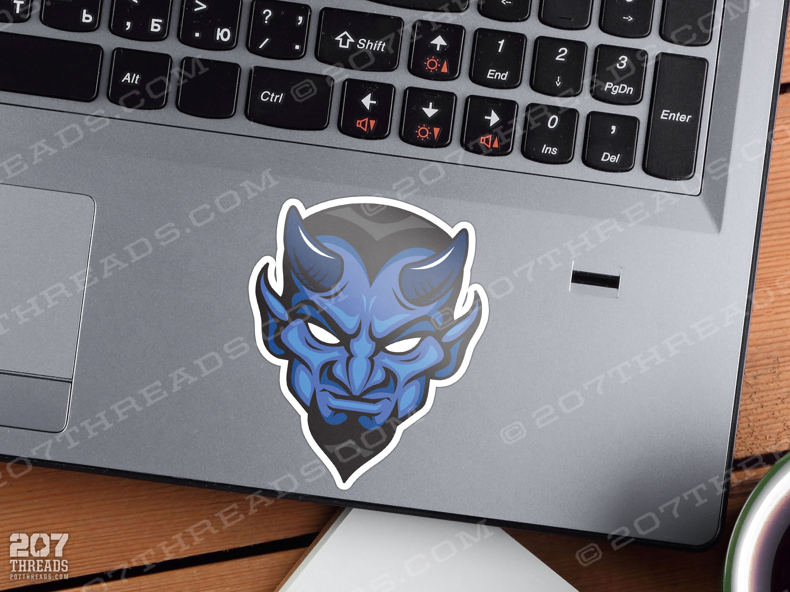 Blue Devil Sticker Demon Devils Mascot Decal Devil Face Logo Varsity ...