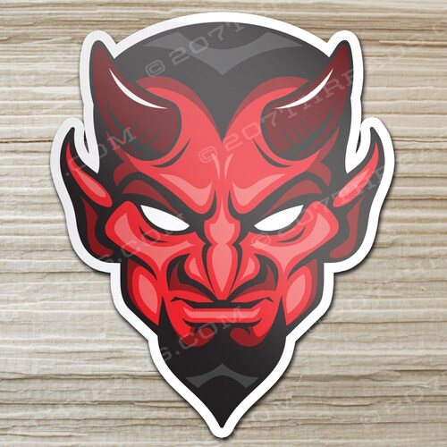 Blue Devil Sticker Demon Devils Mascot Decal Devil Face Logo - Etsy