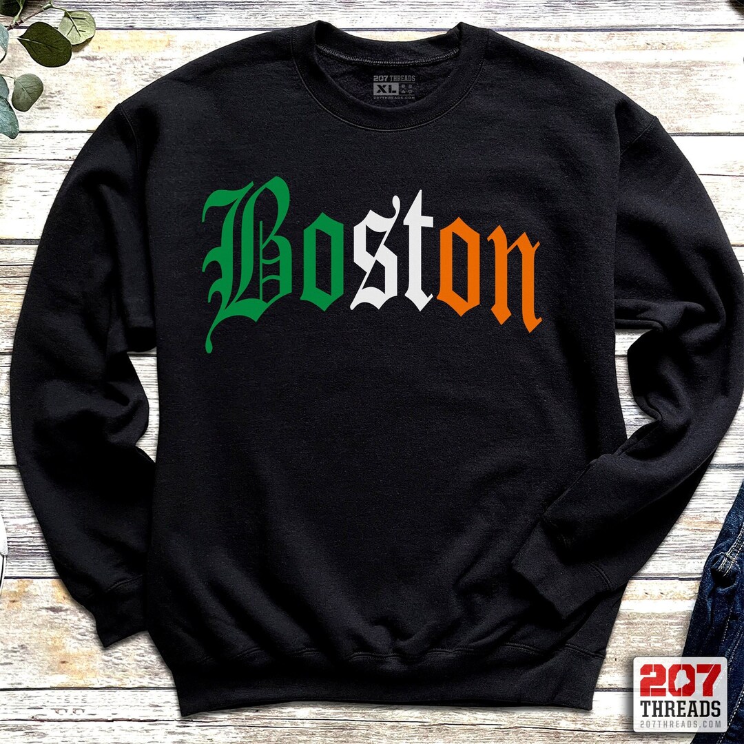 Irish Boston Sweatshirt Ireland Flag St. Patrick's Day Crewneck ...