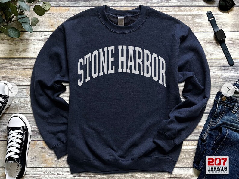 Stone Harbor Sweatshirt - Stone Harbor Shirt, Light Gray Stone Harbor ...