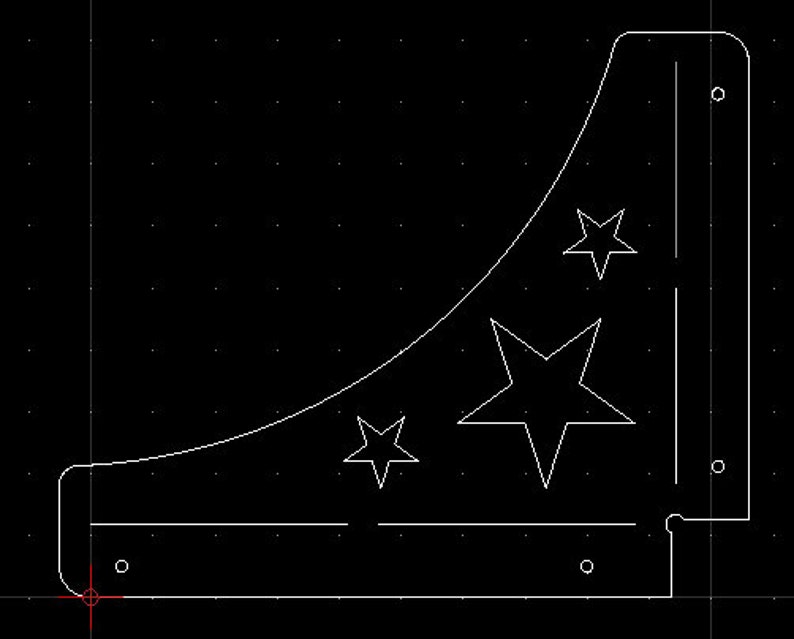 DXF / DWG File 8in X 10in Shelf Bracket / Support With Stars / Plasma ...