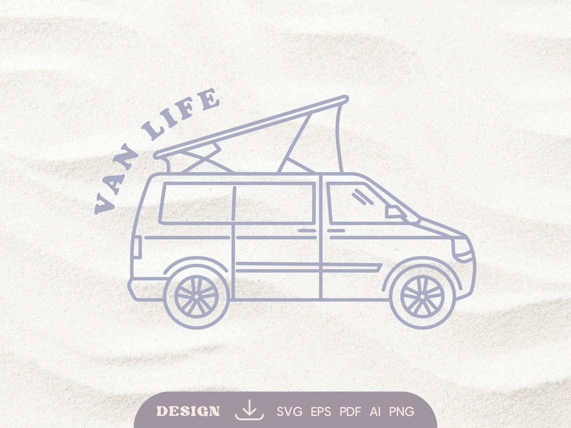 Digital SVG download Van Life / Grey Camping VW Bus / digital file ...