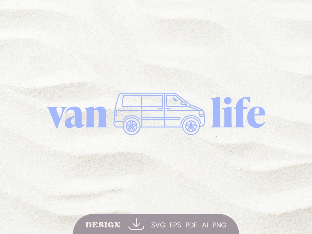 Digital SVG Download Van Life / Blue Vw Bus / Digital File / Instant ...