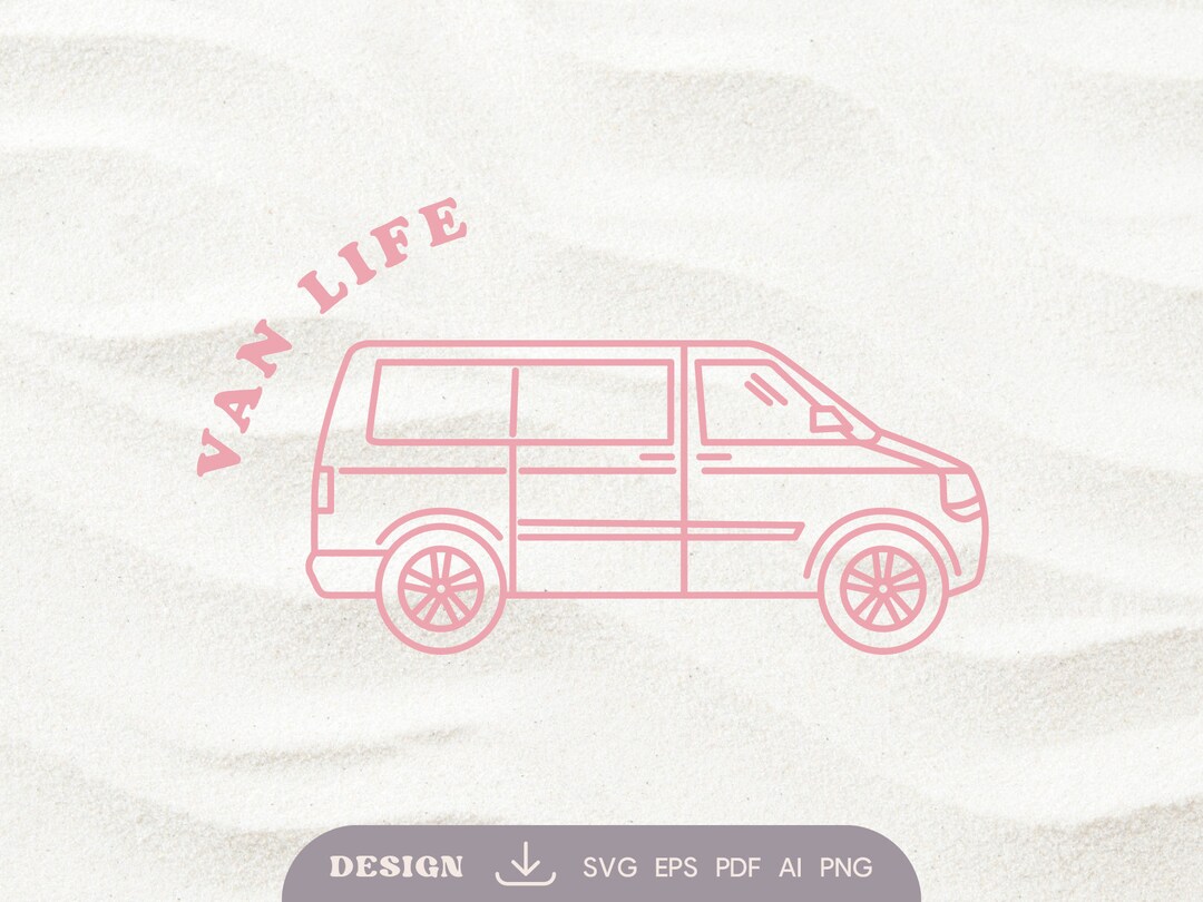 Digital SVG Download Van Life / Pink Camping Bus / Digital File ...