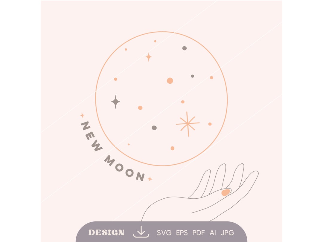 Digital SVG Download New Moon / Illustration / New Moon Art / Instant ...