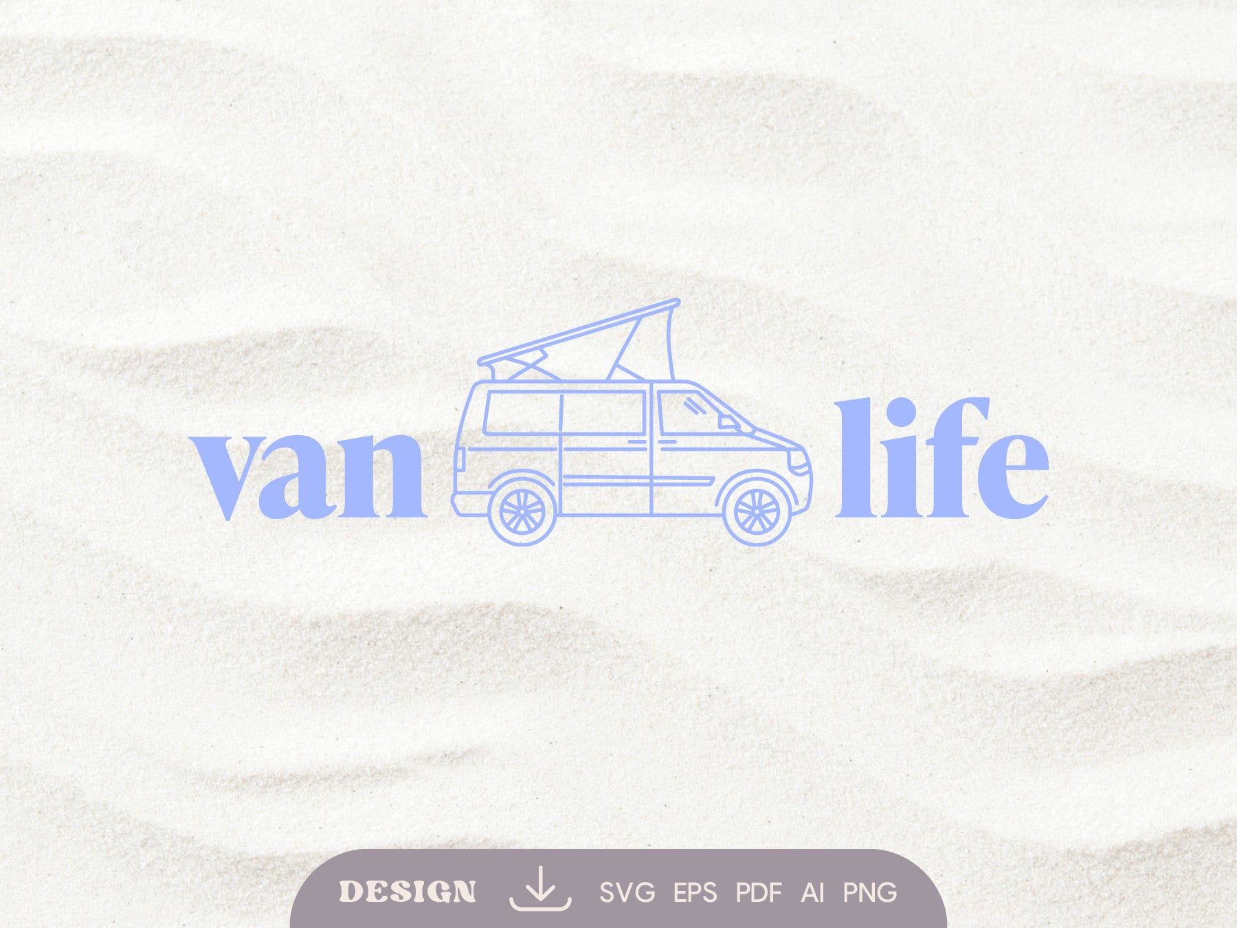 Digital SVG Download Van Life / Blue Camping VW Bus / Digital File ...