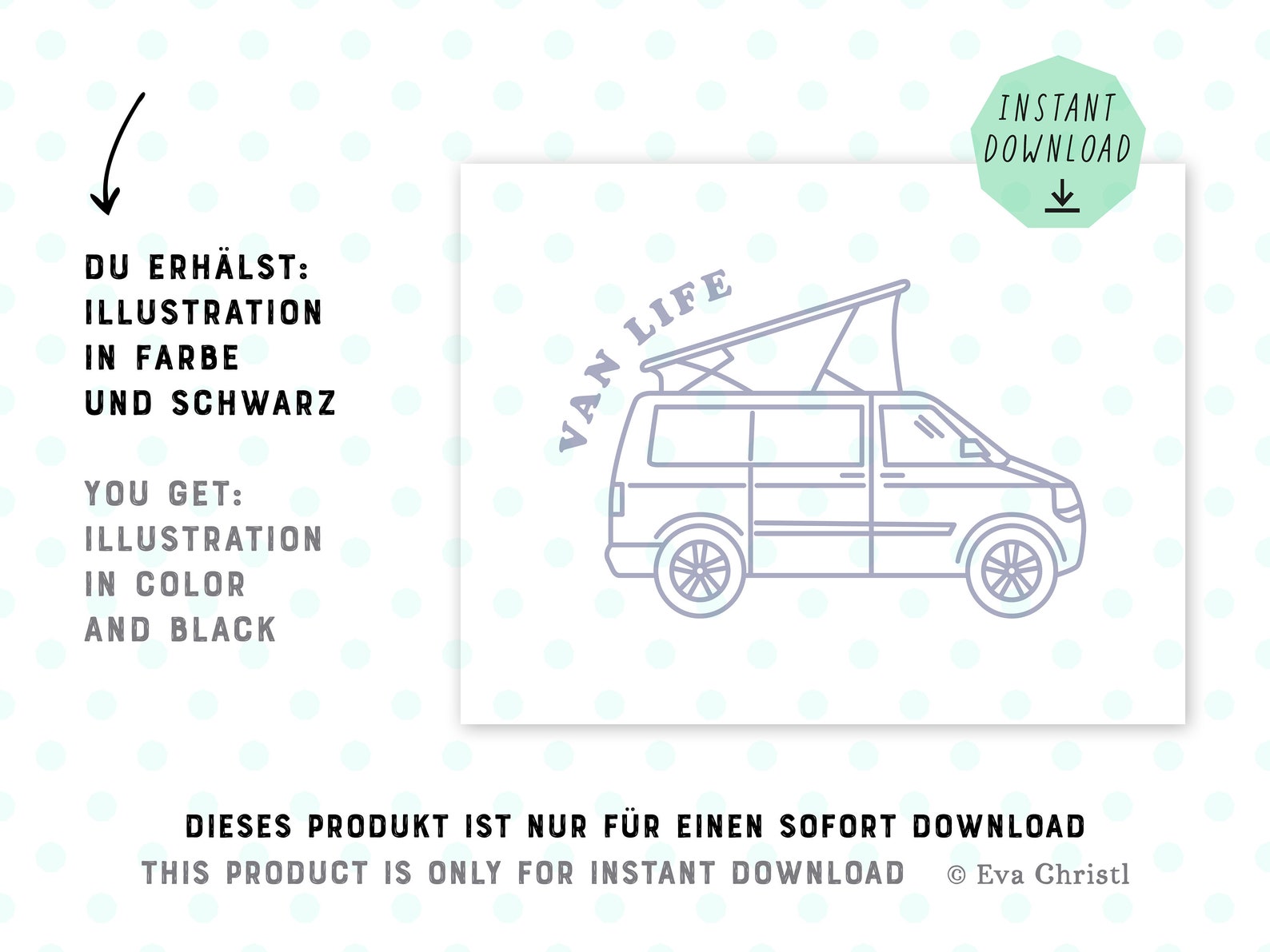 Digital SVG Download Van Life / Gray Camping VW Bus / Digital File ...
