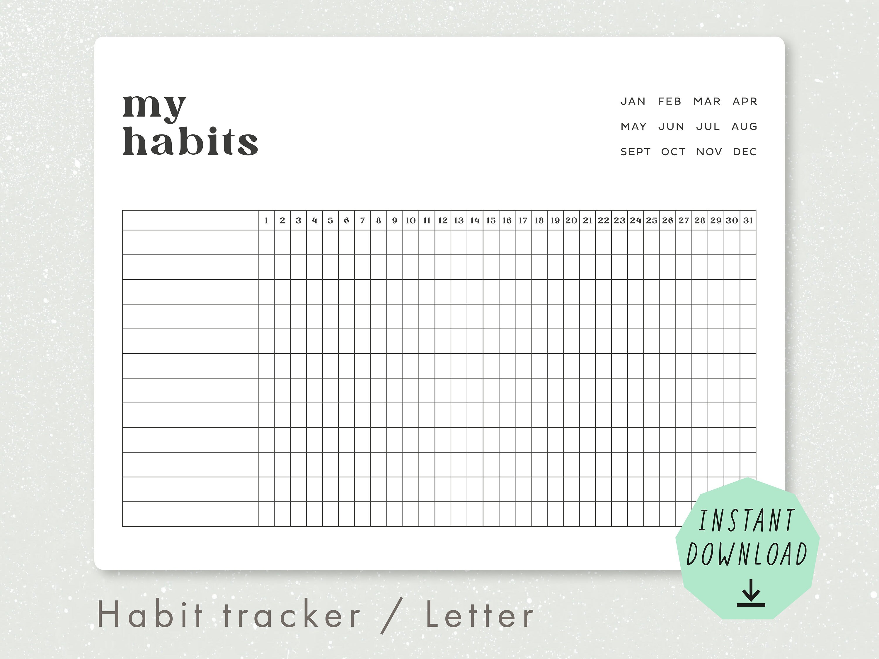 My Habits Tracker / Habit Tracker / Annual Planner / Letter - Etsy