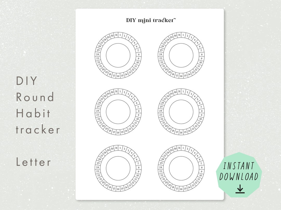 DIY Habit Tracker / Round Habit Tracker / Monthly Planner / Letter ...