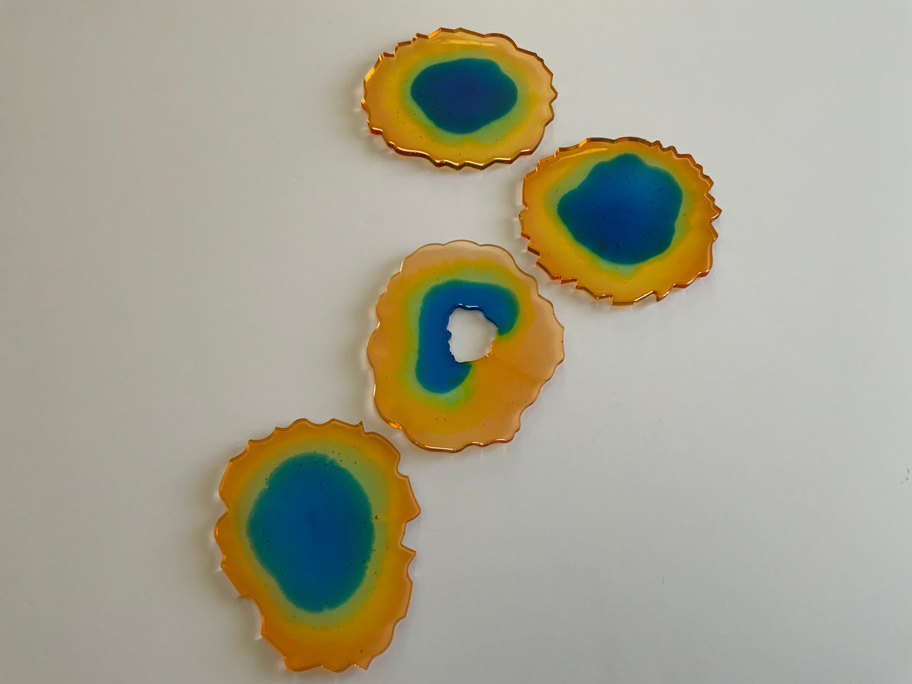 Yellowstone Grand Prismatic Spring Coasters set of 4, Handcrafted ...