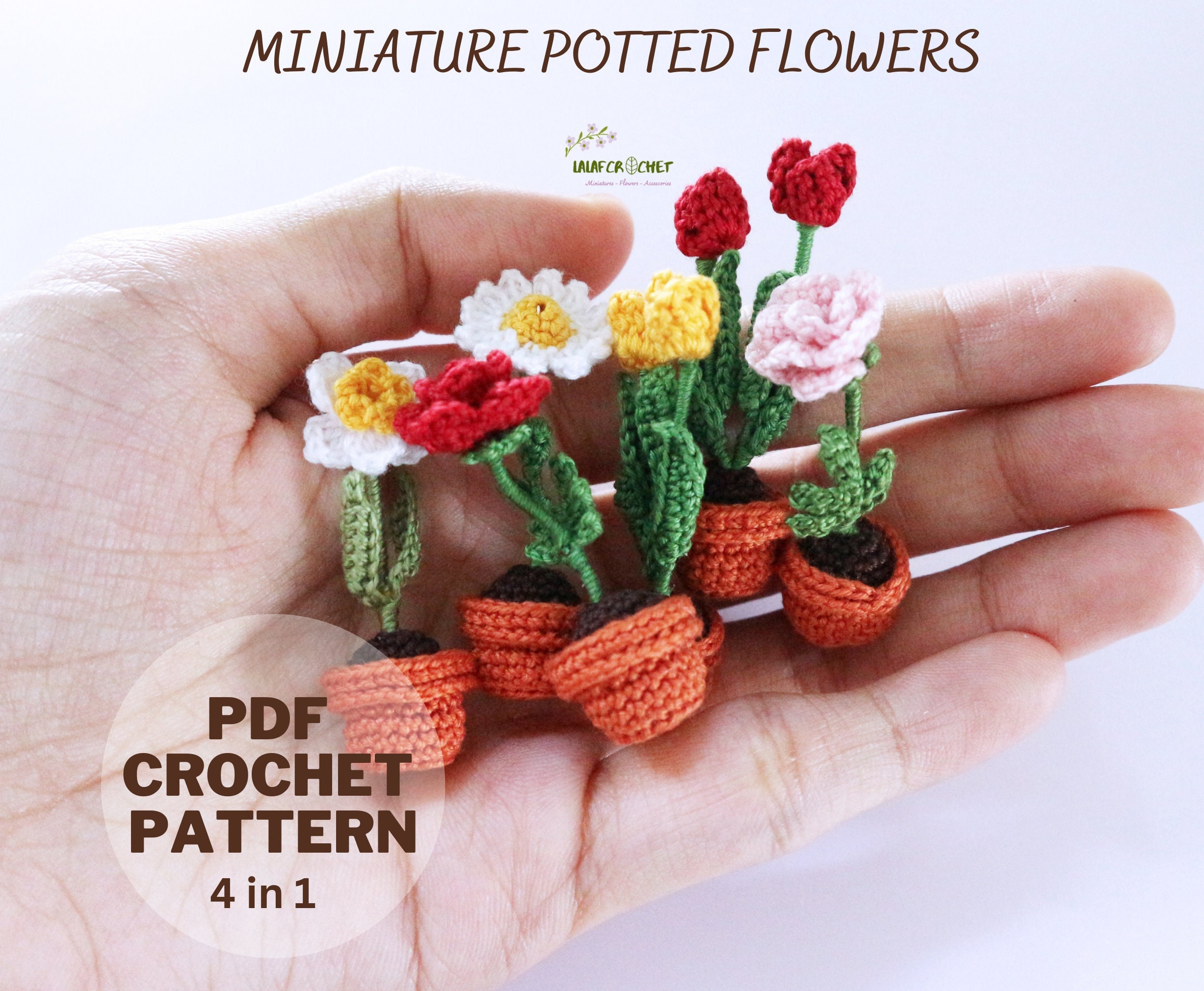 Tiny Flower Crochet Pattern Mini Flower Crochet Pattern