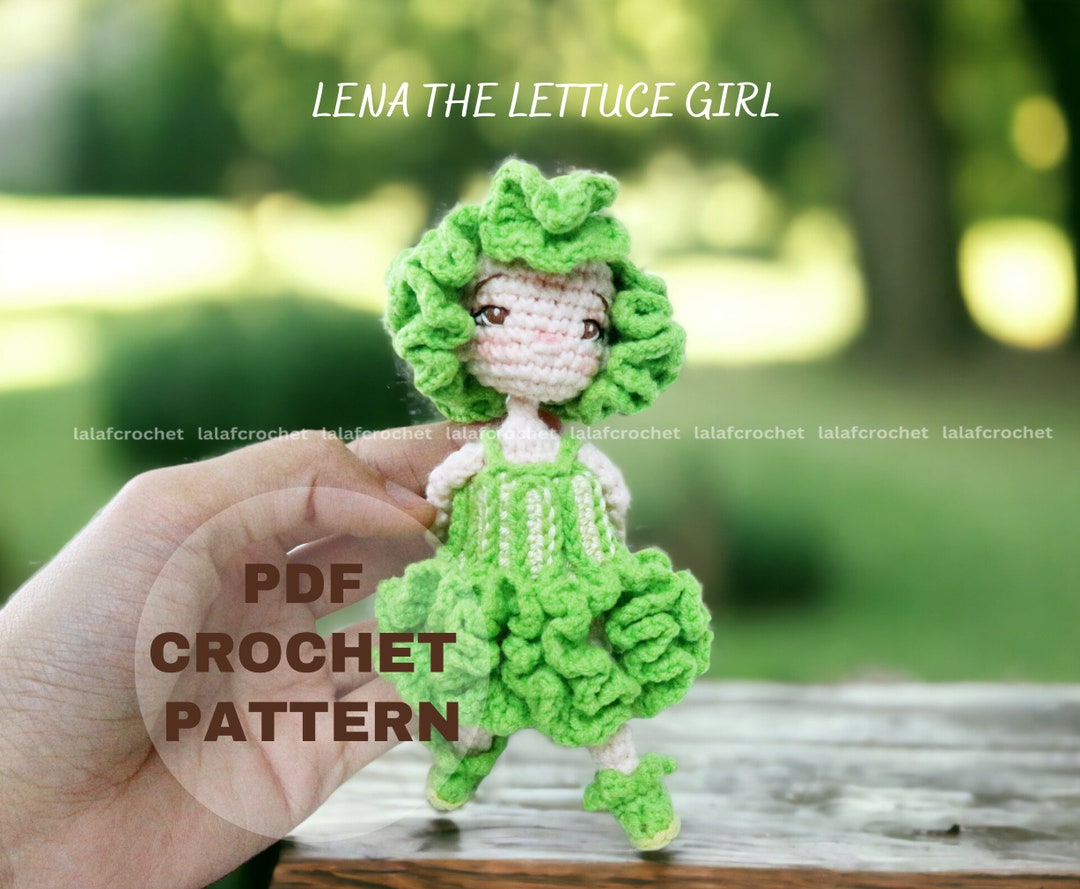Amigurumi Lettuce Doll Crochet Pattern: Lena the Veggie Girl (PDF ...