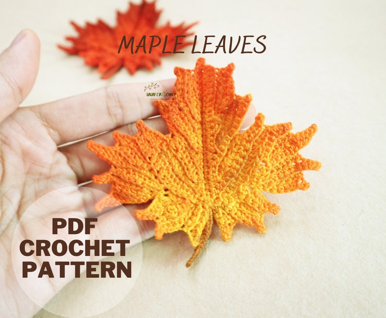 Crochet Maple Leaf Pattern: Fall Applique, Motif (PDF Pattern) - Etsy