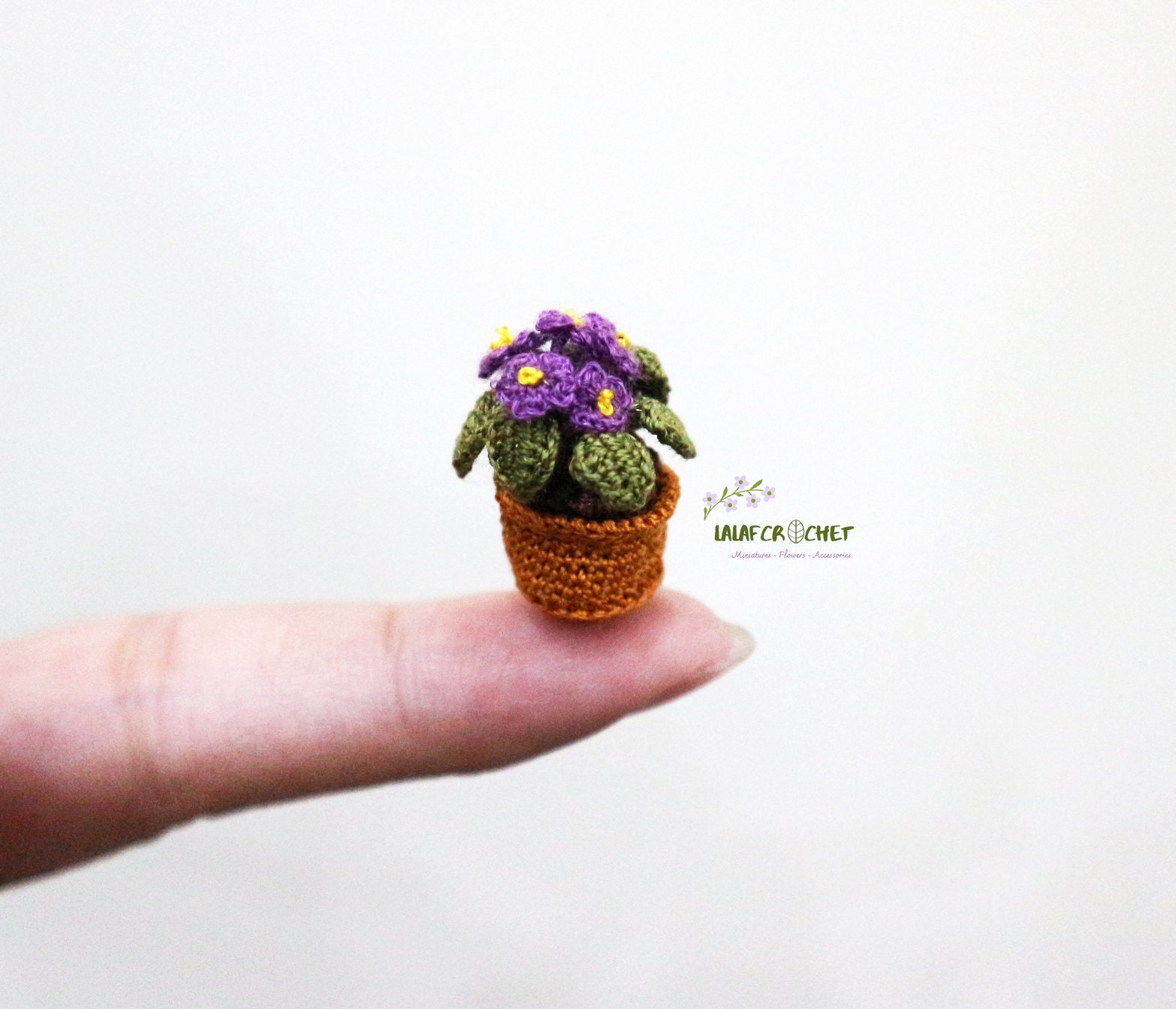 CROCHET PATTERN Mini Potted Violet Crochet Little Flower Pot - Etsy