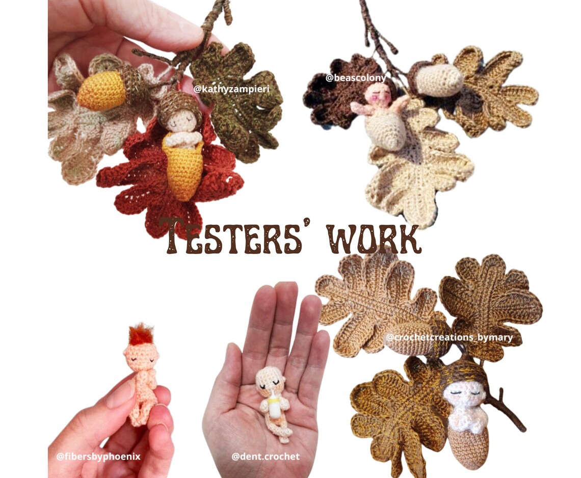 Crochet Pattern Oak Branch and Baby Doll Crochet Oak Leaves - Etsy