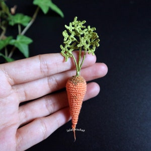 Carrot Brooch, Vegetables Jewelry, Crochet Jewelry, Vegan Gift, Food ...