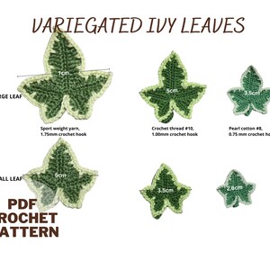 Crochet Variegated Ivy Leaf Applique Pattern (PDF Download) - Etsy