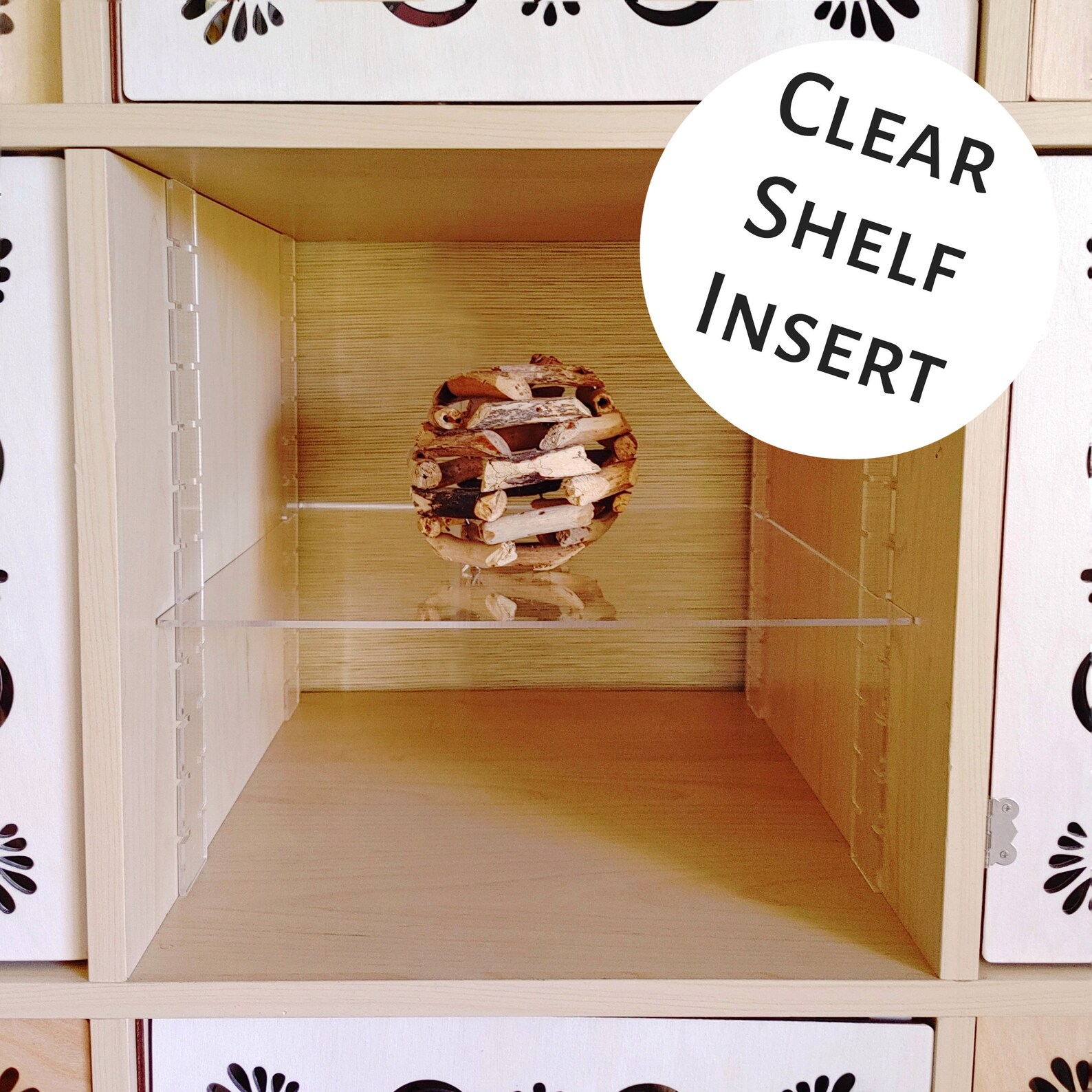 1 Shelf Clear Insert Acrylic Kallax Cube Shelf Adjustable - Etsy