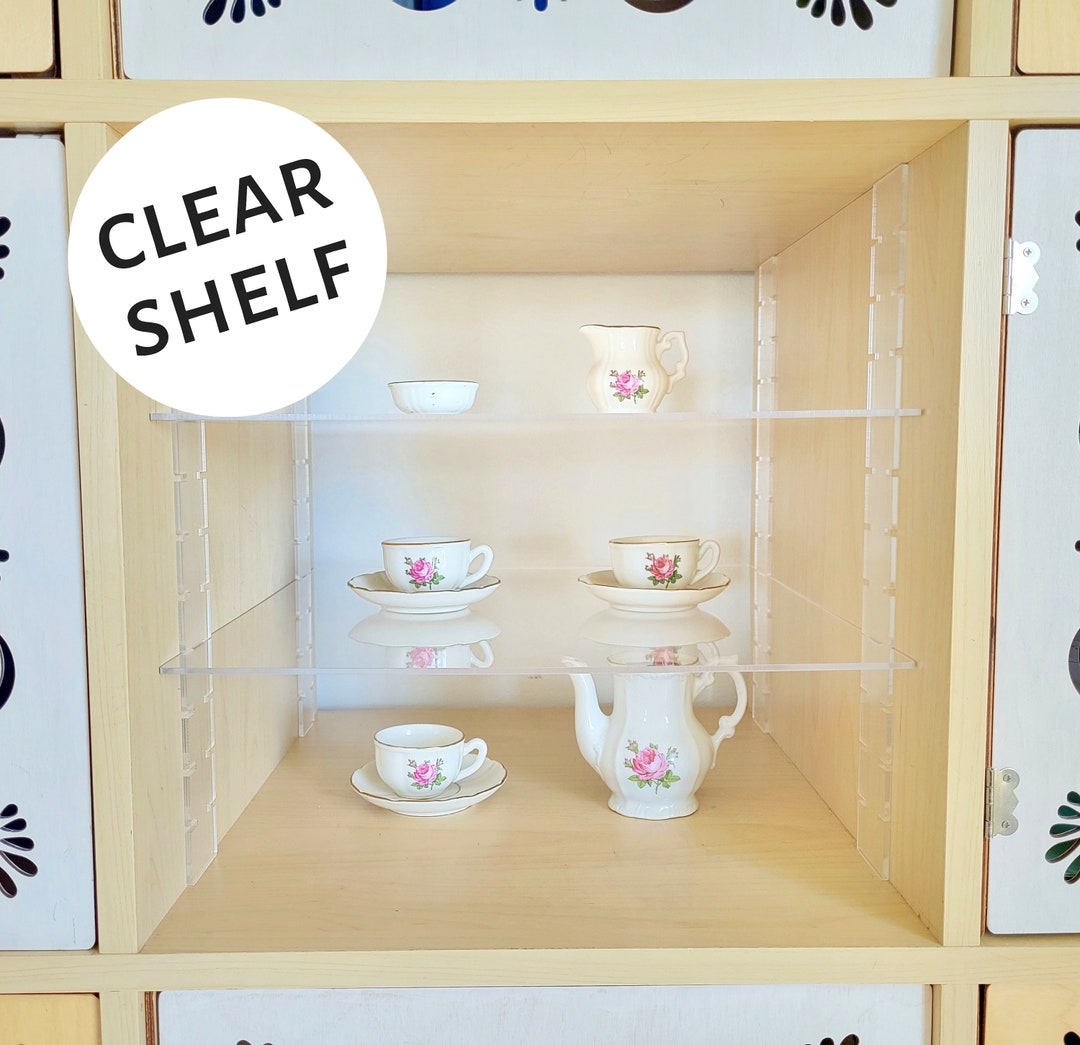 2 Shelf Clear Insert - Acrylic Kallax Cube Shelf, Adjustable Shelves ...