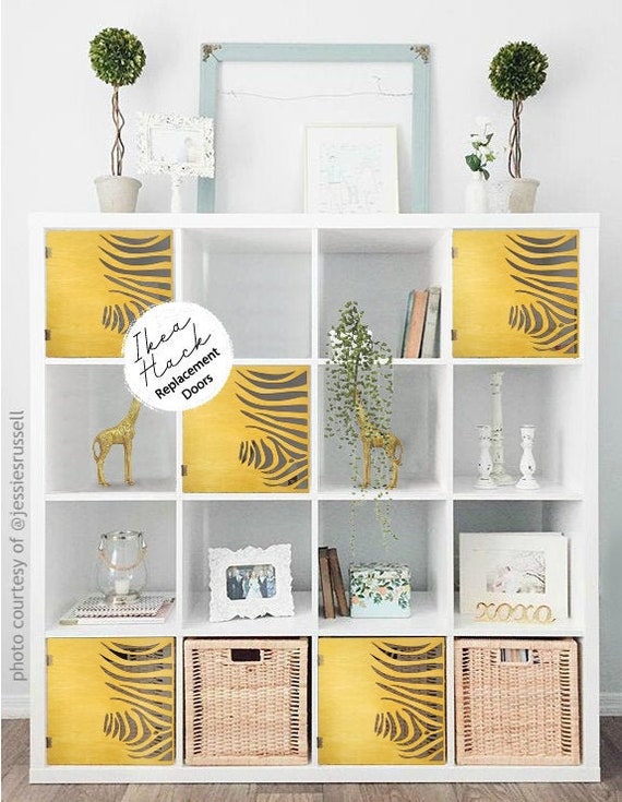 Easy no Tools Door for Cube Shelves Gold Tiger Zebra Safari Jungle Wild Animal Print African Bookcase Insert Storage Ikea Kallax Target Etsy Ireland
