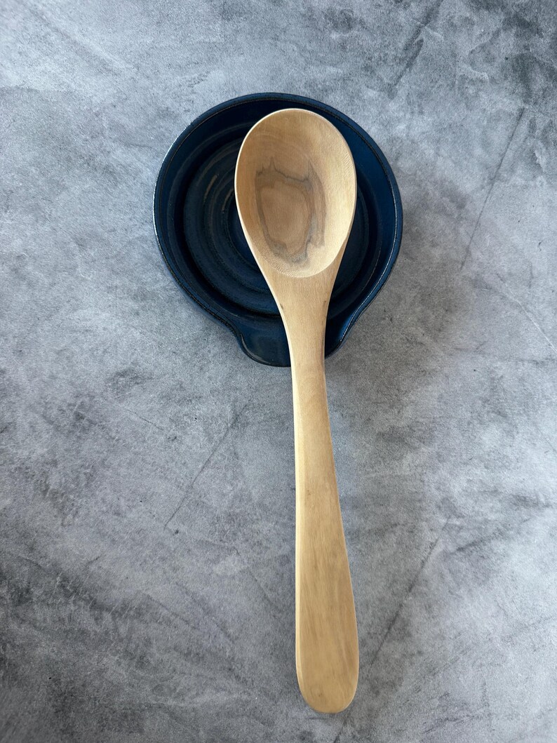 Handmade Ceramic Spoon Rest, Wheel Thrown Pottery, Blue Glaze - Etsy