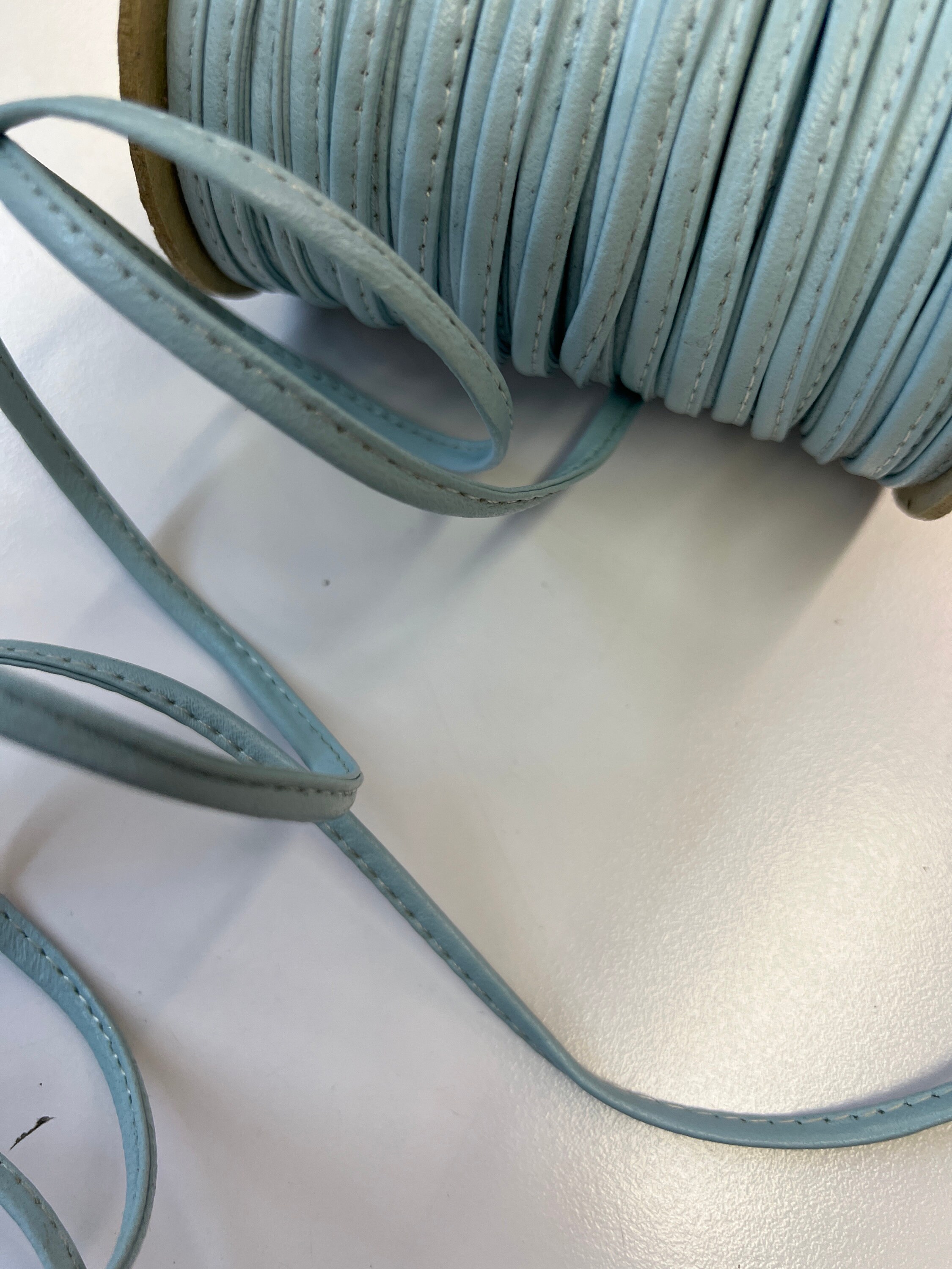 1/4" LEATHER STITCHED LEATHER Drawstring Leather Lace, Leather Straps ...