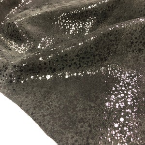 LEATHER 8"x10" SHINY PATENT Black Leather Shiny Raindrop Suede/real ...