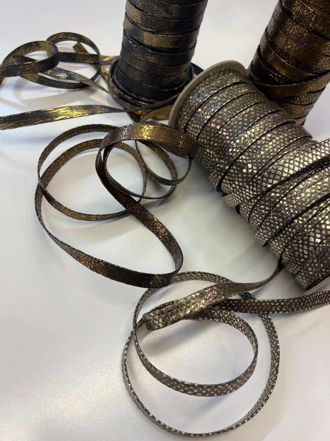 LEATHER 1/2" Double Folded Decorative Leather Trim by the Yard/genuine ...