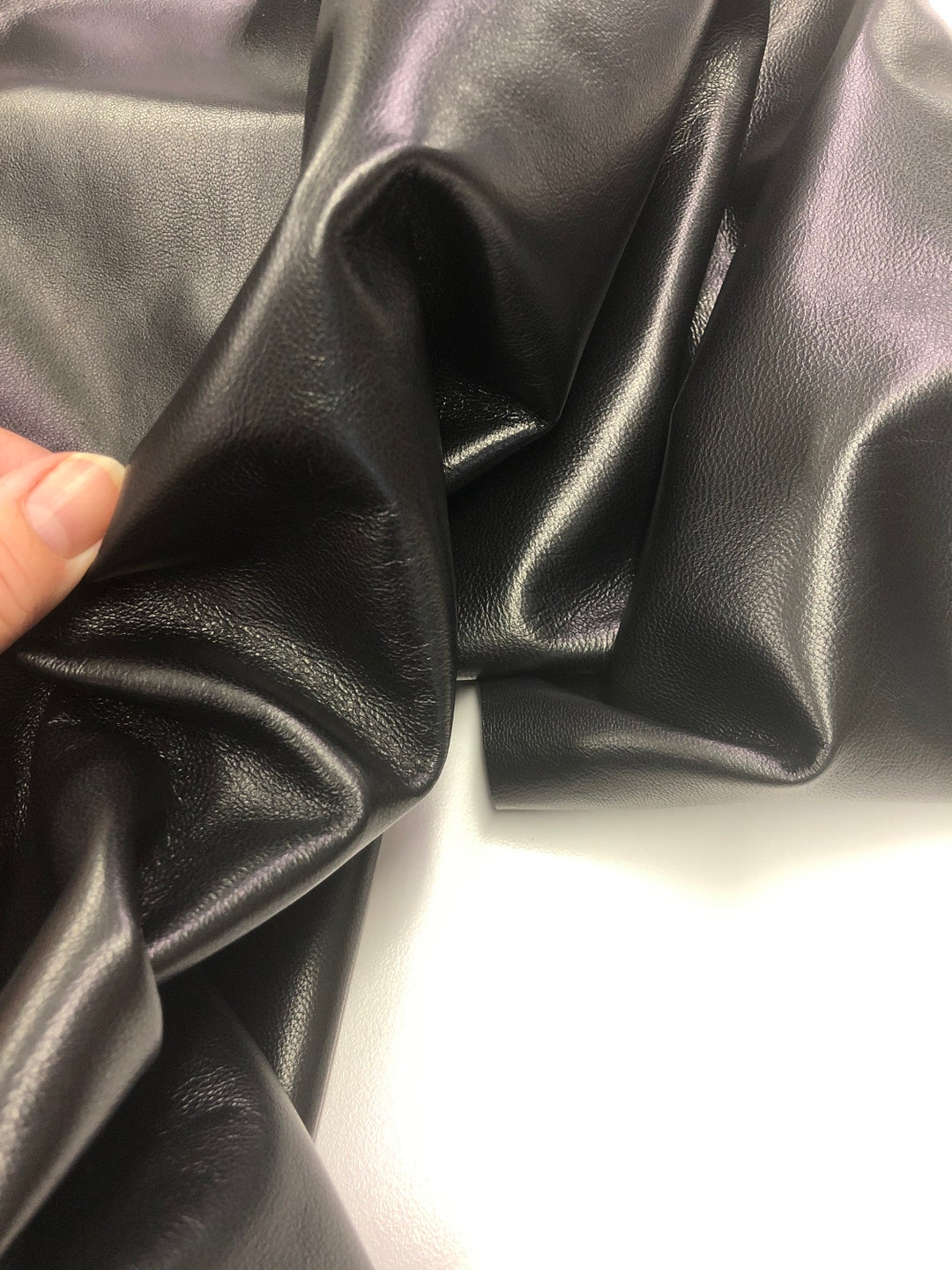 Black LEATHER, LEATHER SKIN, Genuine Leather Sheets, Choose Your Size ...