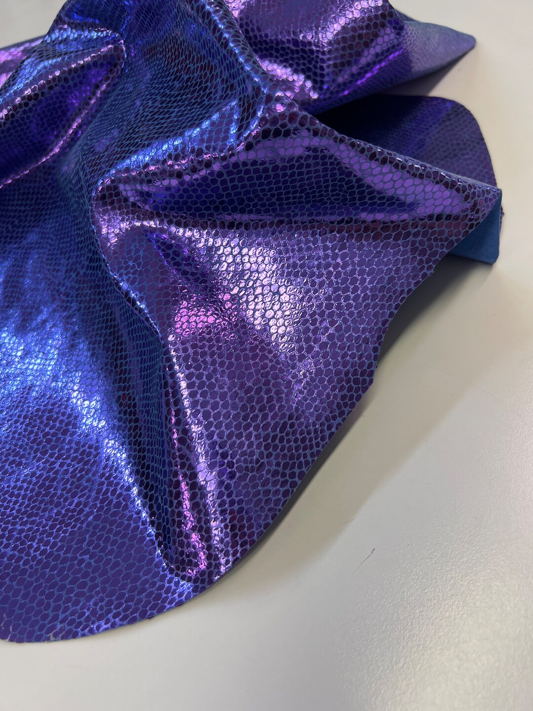 Bright Purple Metallic Snakeskin Print Leather Scraps - Etsy