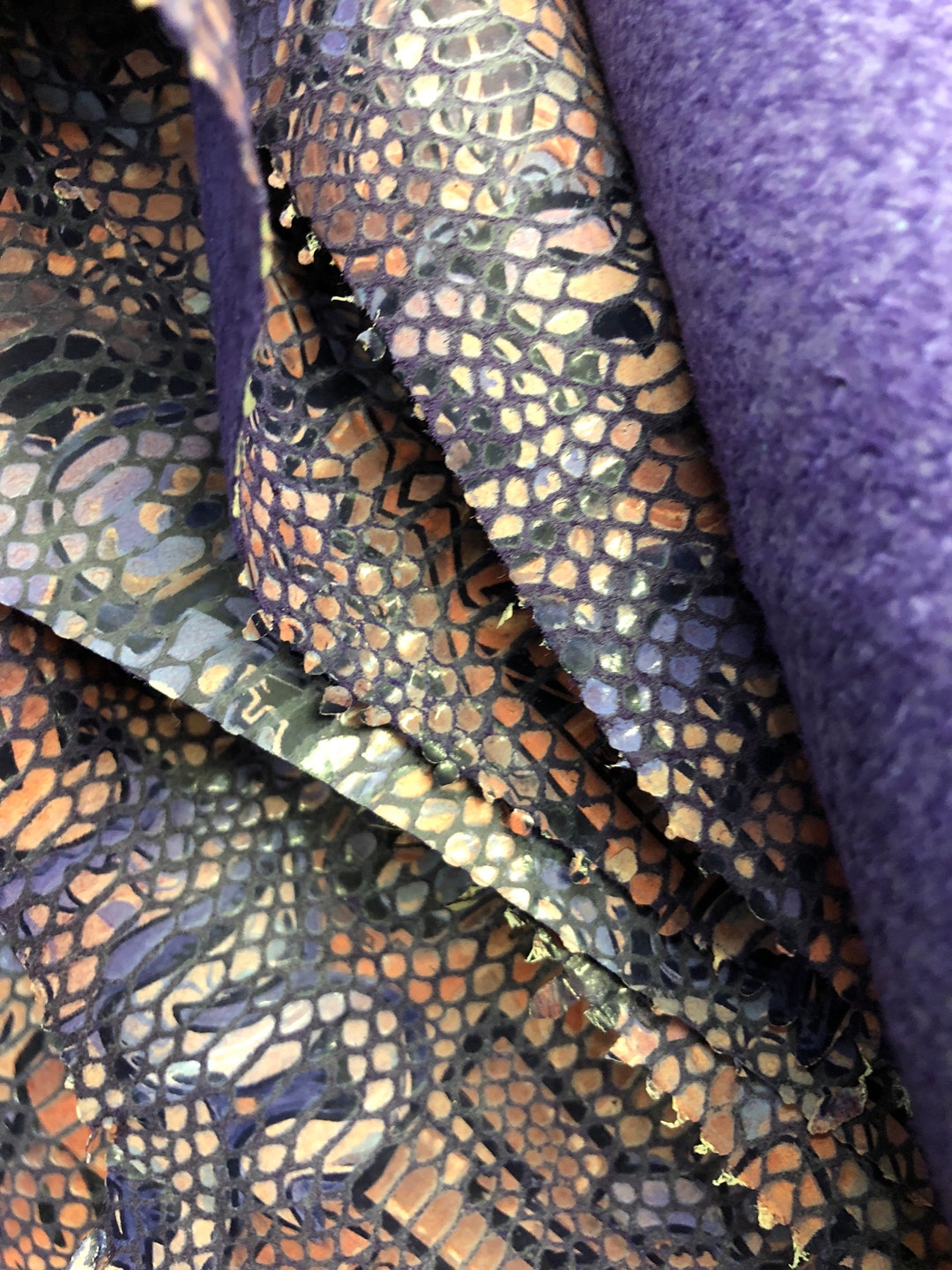 Genuine Leather Hide, GRAFFITI Print Suede, Real LEATHER in Tones of ...