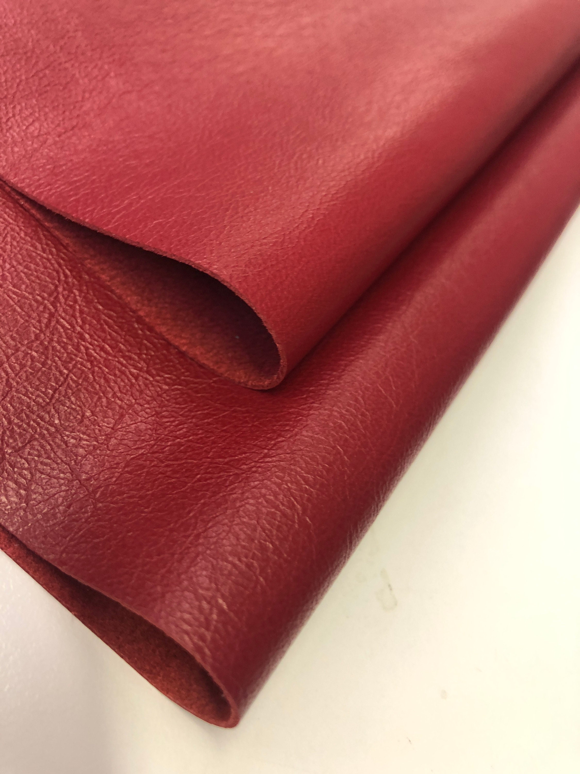 Red LEATHER Fall Red 12x24 Dark Red LEATHER Red | Etsy