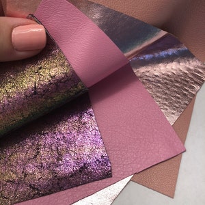 PINK LEATHER Set of 4/genuine Leather/choose Your Size or Get Full ...