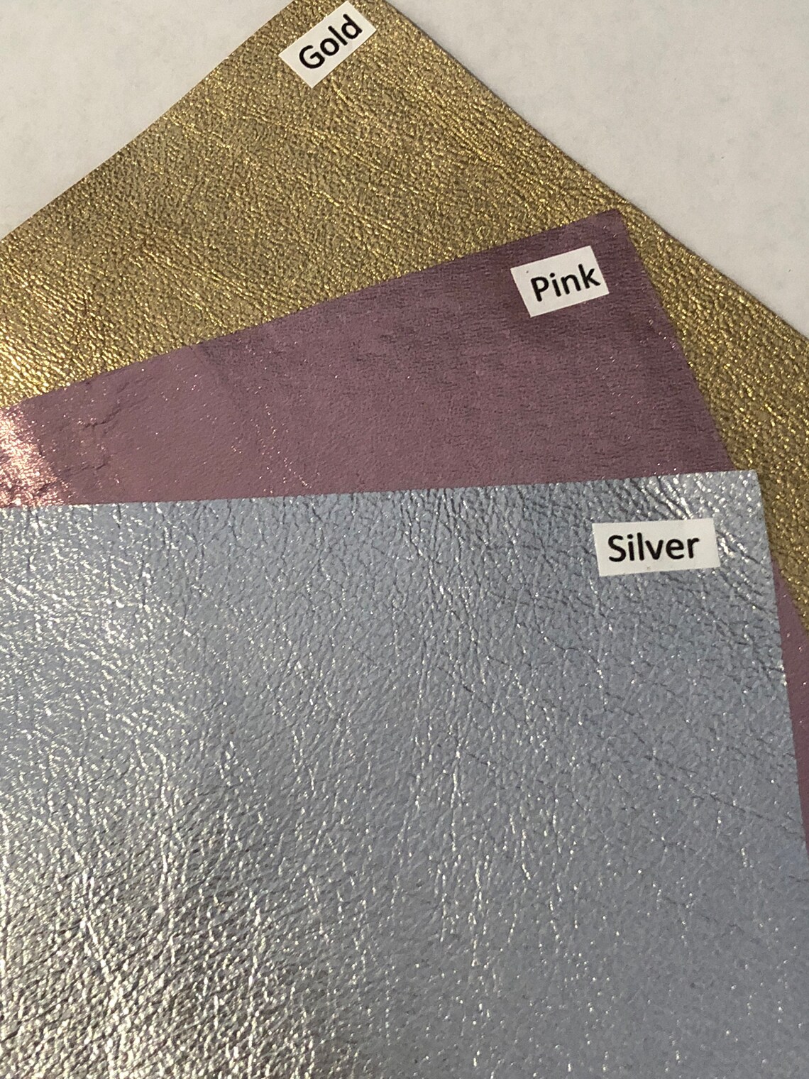 Leather Metallic/bright Gold/baby PINK Leather Sheet/shiny SILVER ...
