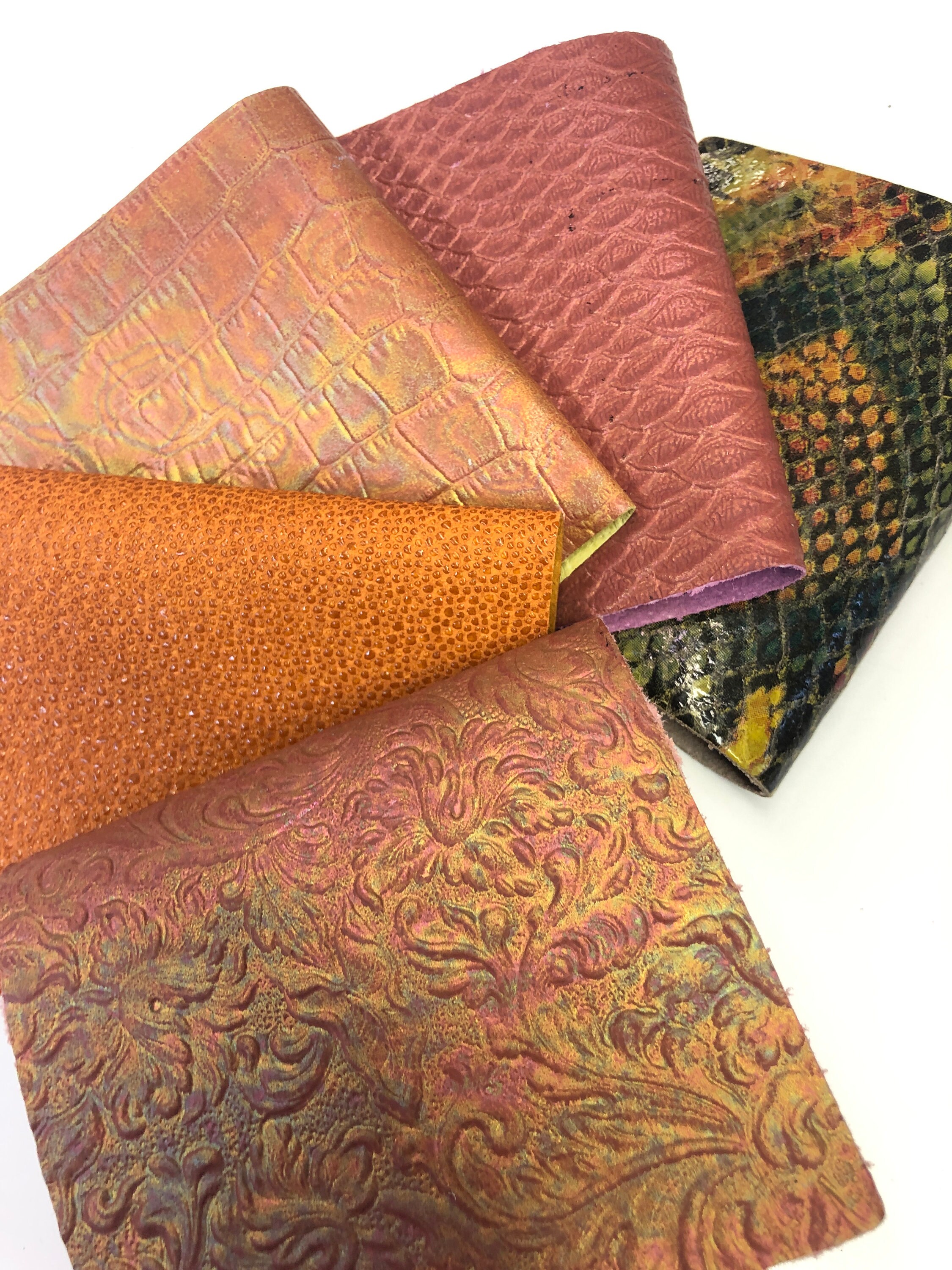 LEATHER 4x7 set of 5 BEST LEATHER Starter Craft Pack Dark | Etsy